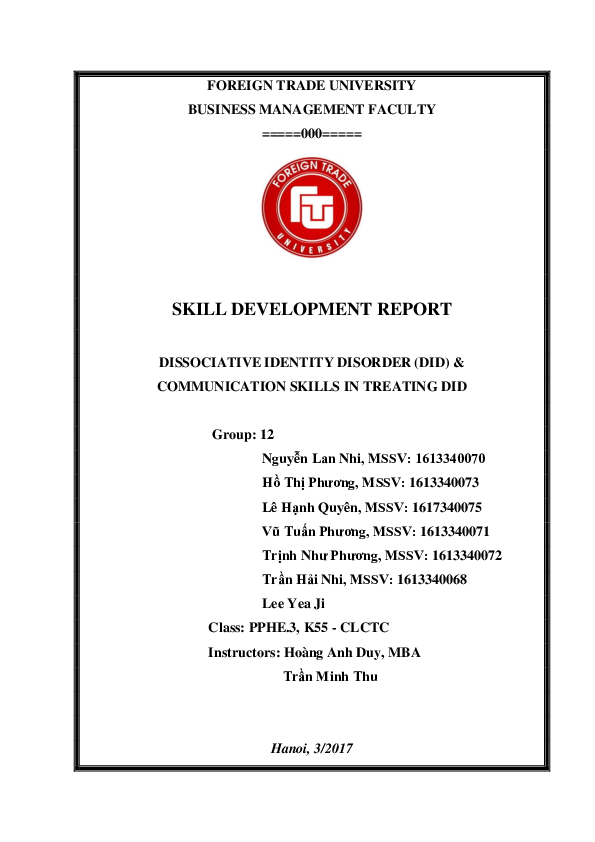 (DOC) FOREIGN TRADE UNIVERSITY BUSINESS MANAGEMENT FACULTY =====000 ...