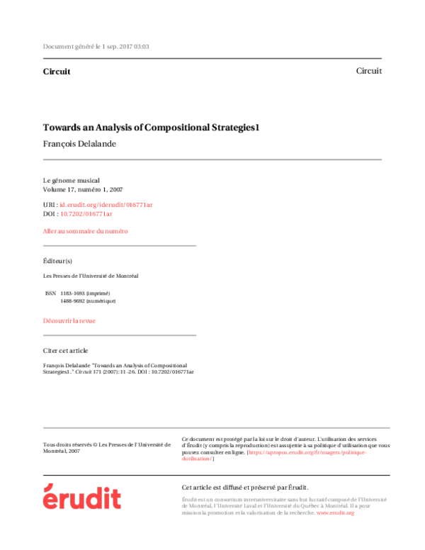 (PDF) Towards an Analysis of Compositional Strategies