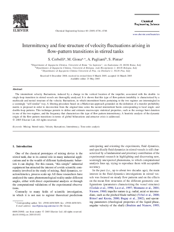 (PDF) Experiments and predictions of the transition of the flow pattern with impeller clearance ...