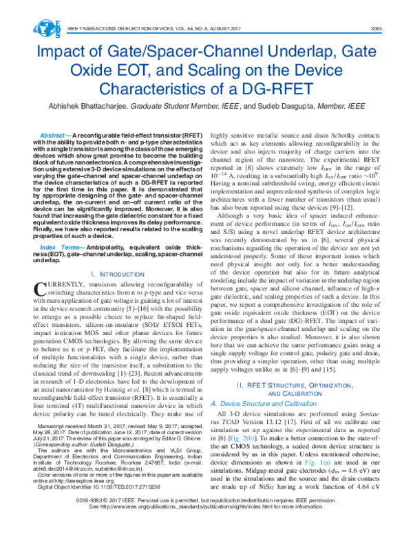 (PDF) Impact of Gate/Spacer-Channel Underlap, Gate Oxide EOT, and ...