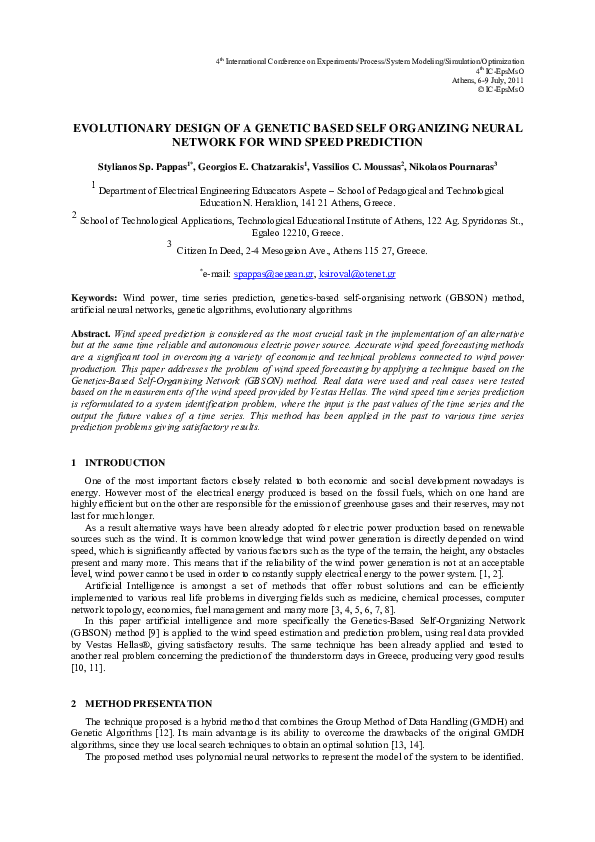 (PDF) Evolutionary Design of a Genetic Based Self Organizing Neural Network for Wind Speed ...