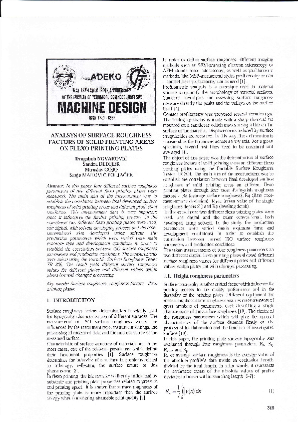 (PDF) Analsys of Surface Roughness Factors of Solid Printing Areas on ...
