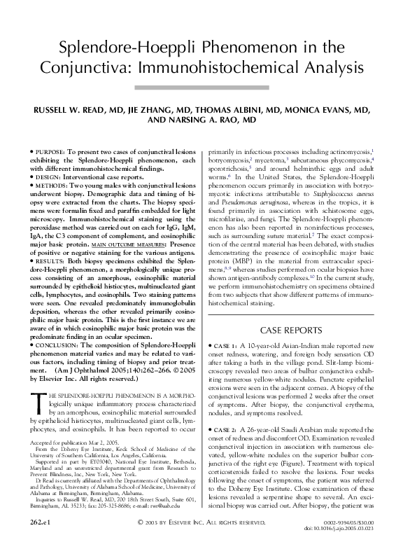 (PDF) Splendore-Hoeppli Phenomenon in the Conjunctiva ...
