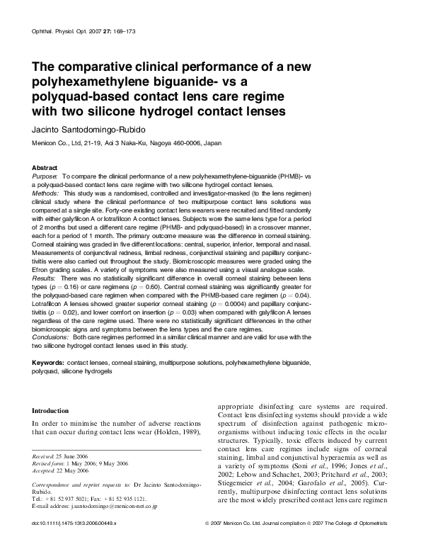 (PDF) The comparative clinical performance of a new polyhexamethylene ...