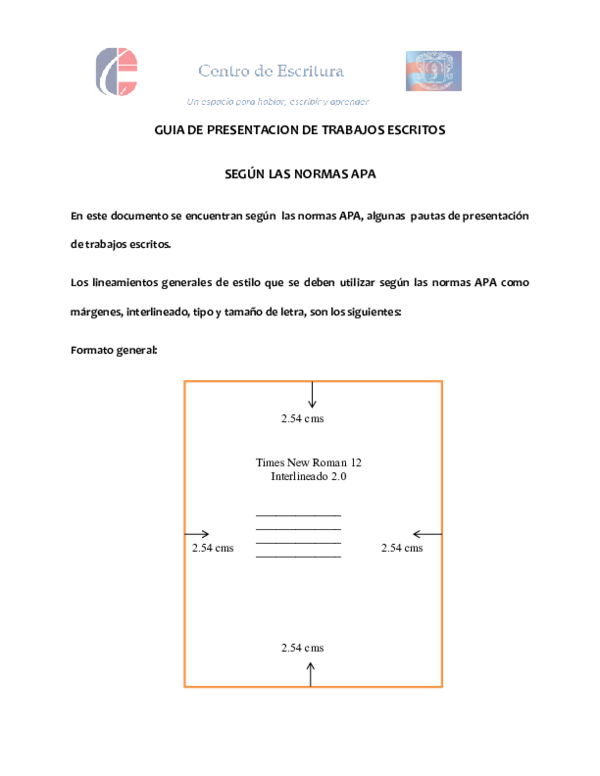 (PDF) GUIA DE PRESENTACION DE TRABAJOS ESCRITOS SEGÚN LAS NORMAS APA