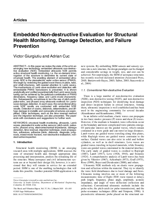 (PDF) Embedded non-destructive evaluation for structural health ...