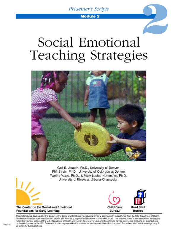(PDF) The Center on the Social and Emotional Foundations for Early ...
