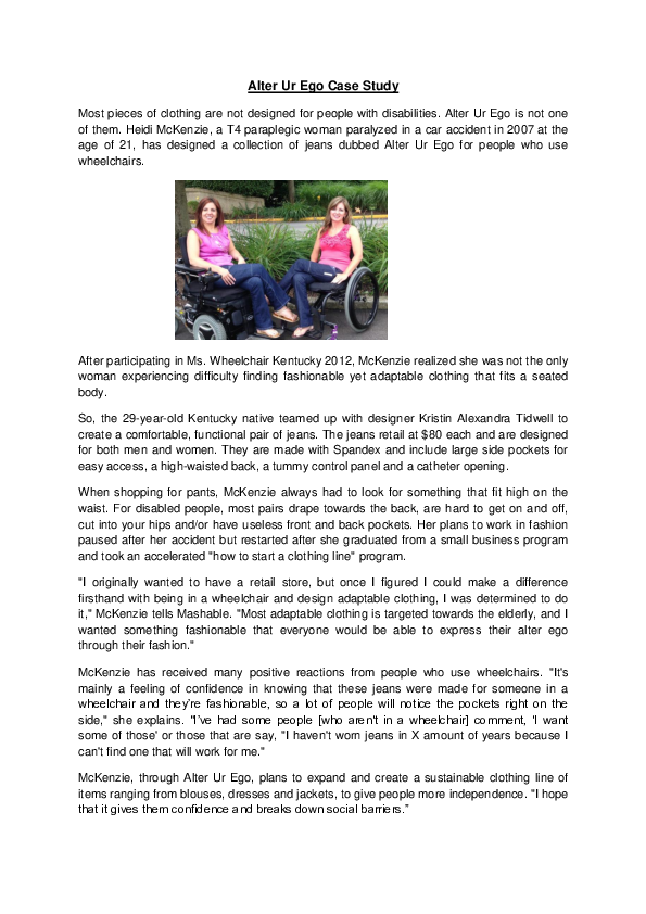 (DOC) Alter Ur Ego Case Study