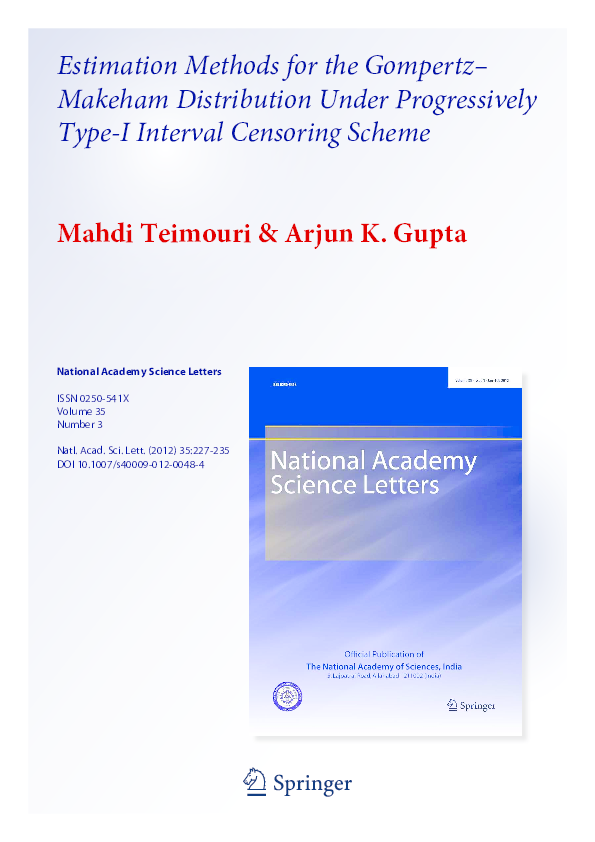 Pdf Estimation Methods For The Gompertzmakeham Distribution Under Progressively Type I