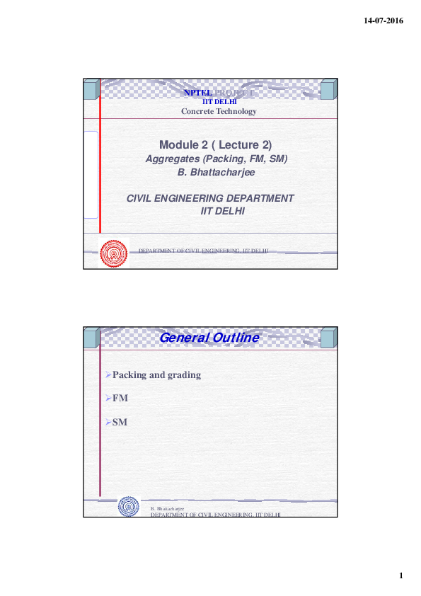 (PDF) Module 2 ( Lecture 2) General Outline