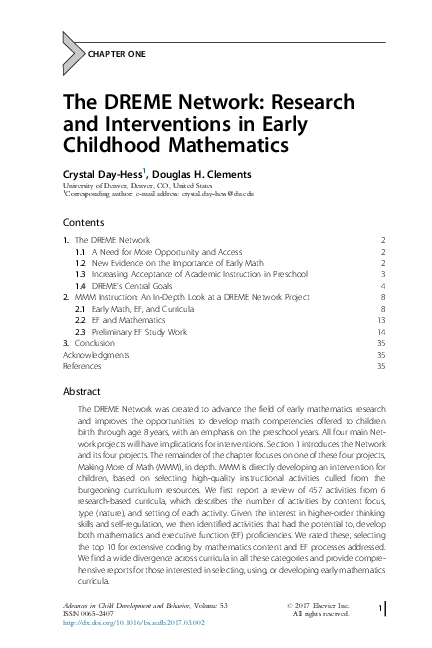 (PDF) The DREME Network: Research and Interventions in Early Childhood ...