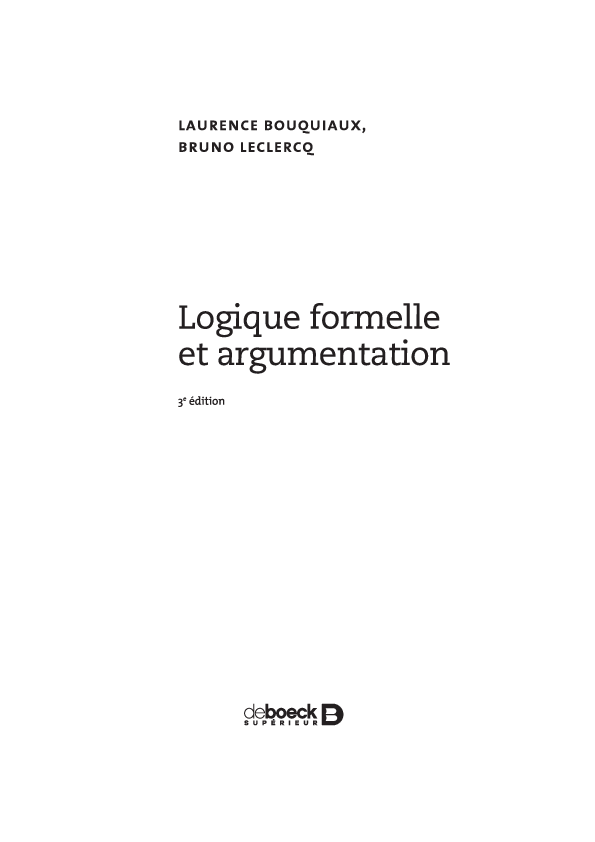 (PDF) Logique formelle et argumentation - 2017 - Foreword and summary