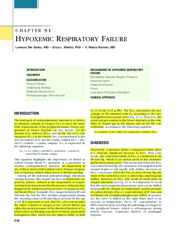 (PDF) HYPOXEMIC RESPIRATORY FAILURE