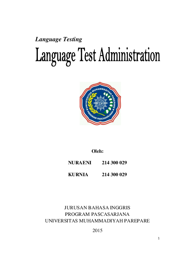 (DOC) Language Test Administration