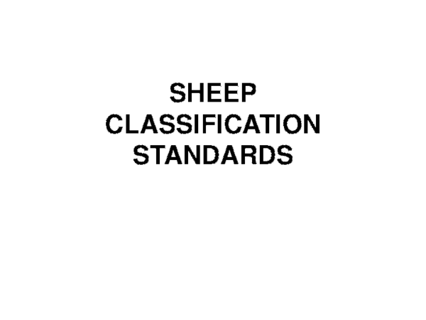 (PDF) SHEEP CLASSIFICATION STANDARDS