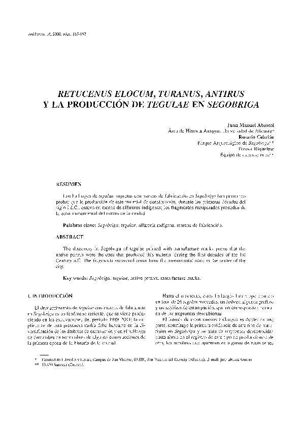 (PDF) J.M. Abascal – R. Cebrián – T. Riquelme, Retucenus elocum ...