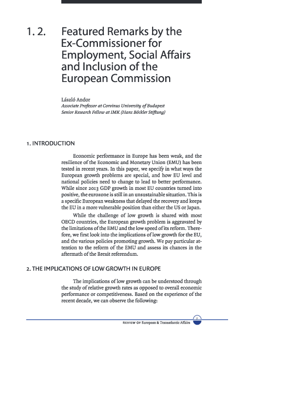 (PDF) Growth and Reform in Europe