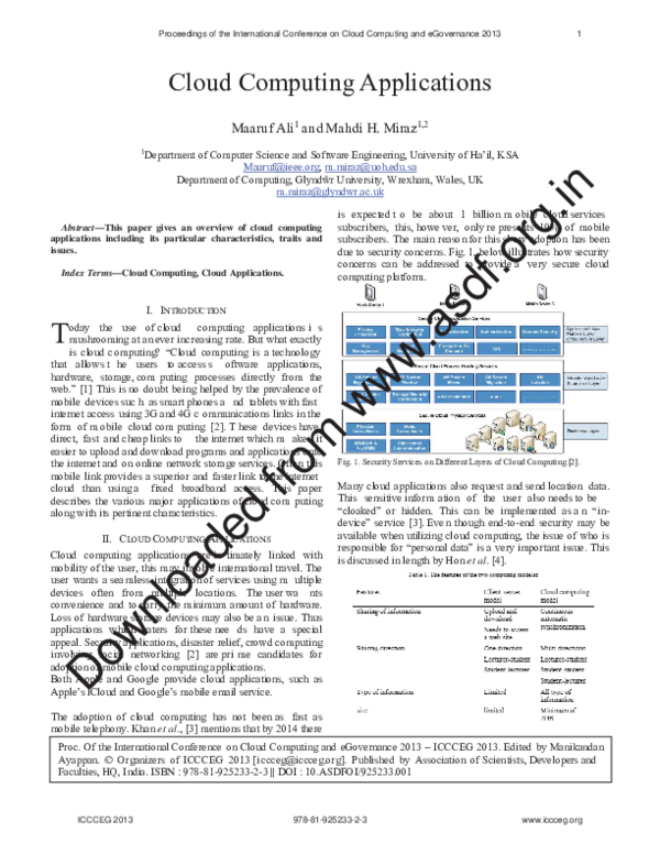 (PDF) Cloud Computing Applications