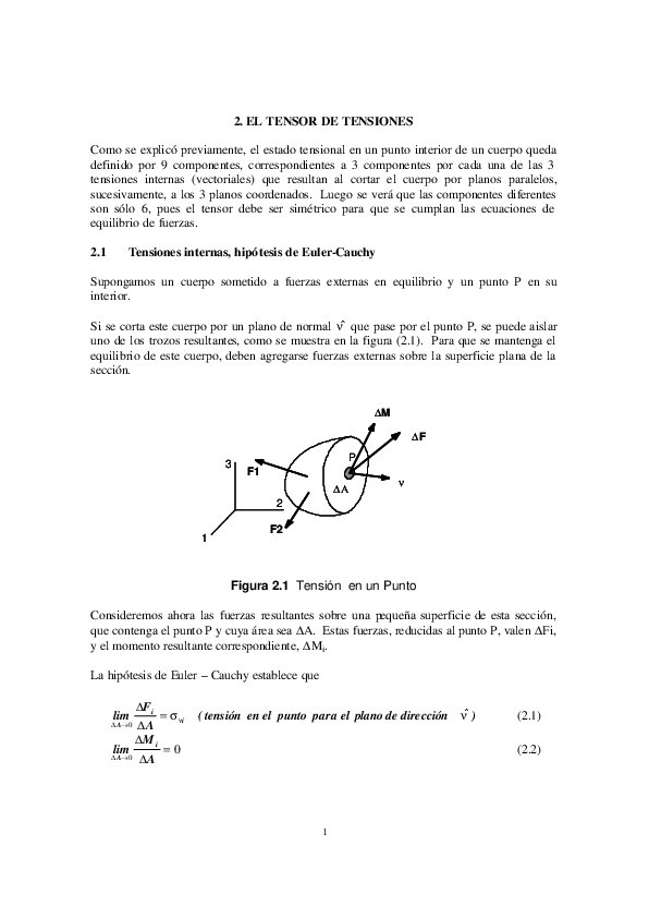 (PDF) EL TENSOR DE TENSIONES (PDF) EL TENSOR DE TENSIONES