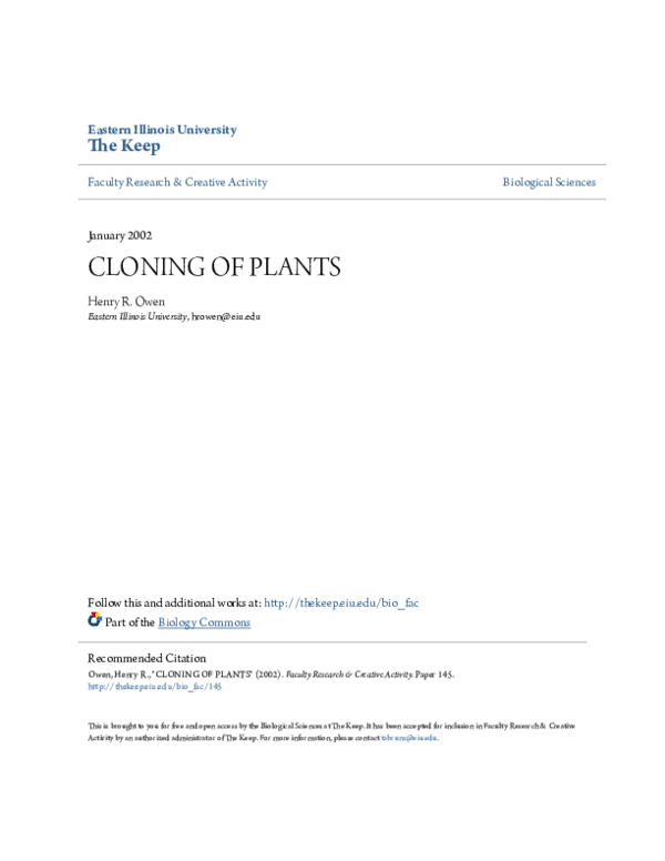 (PDF) CLONING OF PLANTS