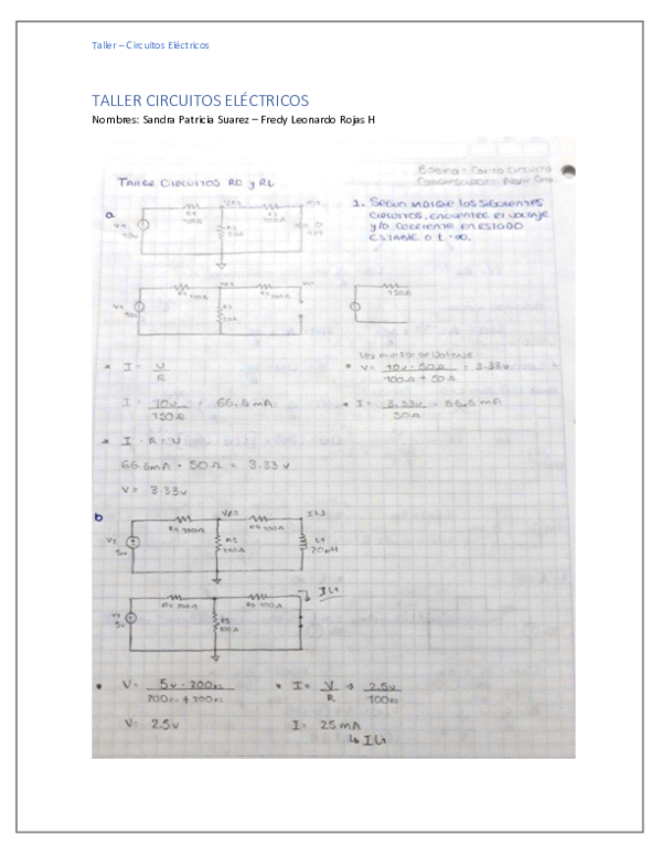 (PDF) TALLER CIRCUITOS ELÉCTRICOS