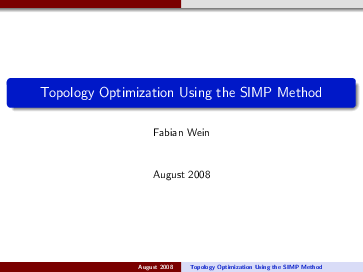 (PDF) Topology Optimization Using the SIMP Method