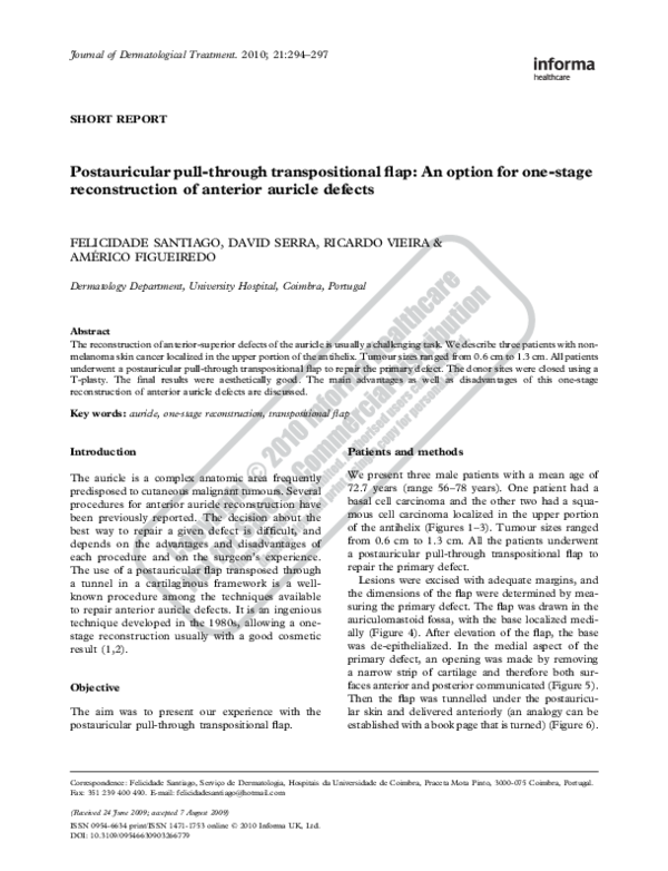 (PDF) Postauricular pull-through transpositional flap: An option for ...