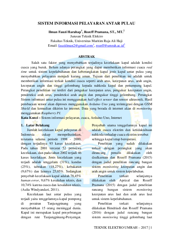 (PDF) SISTEM INFORMASI PELAYARAN ANTAR PULAU