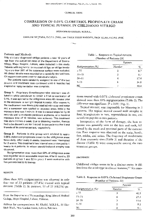 (PDF) Comparison of 0.05% Clobetasol Propionate Cream and Topical ...