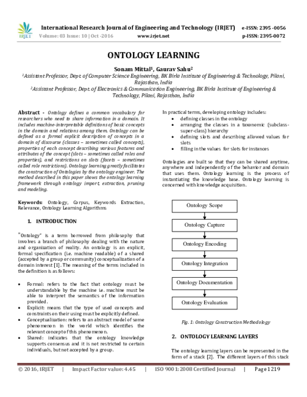 (PDF) ONTOLOGY LEARNING