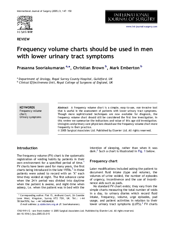 (PDF) Frequency volume charts should be used in men with lower urinary ...