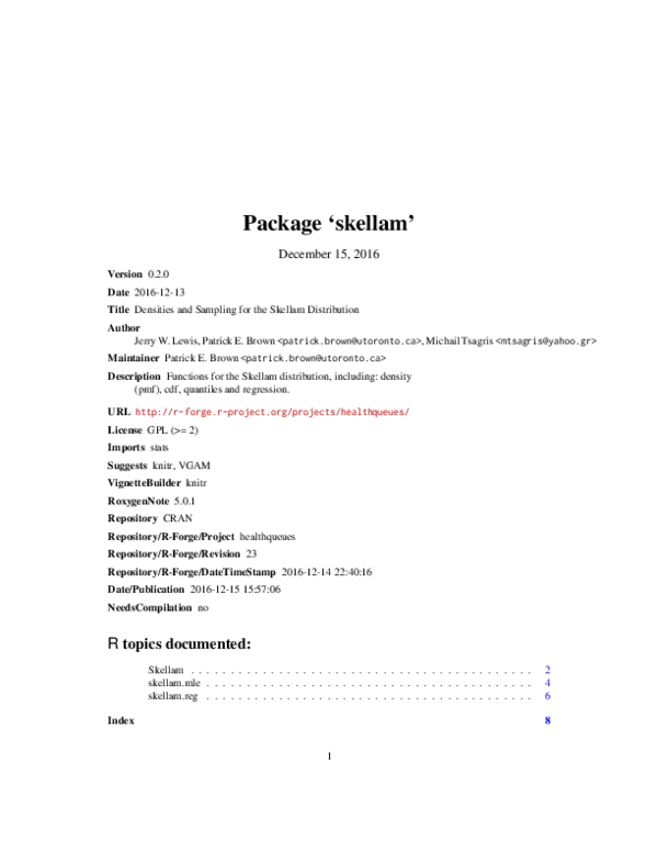 (PDF) Skellam reference manual