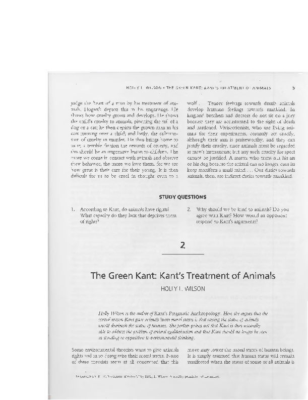 (PDF) The Green Kant: Kant's Treatment of Animals in Environmental ...