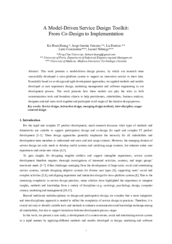 (PDF) A Model-Driven Service Design Toolkit: From Co-Design to ...