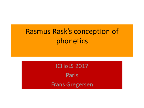(PDF) Rasmus Rask's conception of phonetics