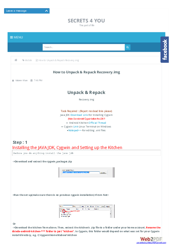 (PDF) How to Unpack & Repack Recovery.img - Secrets 4 You | Shamim ...