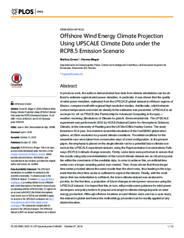 (PDF) Offshore Wind Energy Climate Projection Using UPSCALE Climate ...