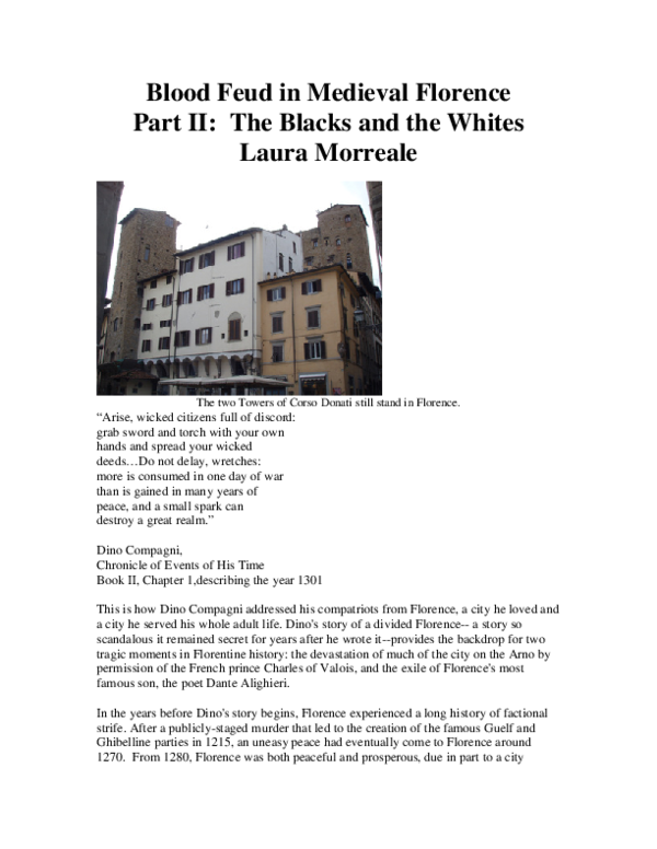 (PDF) Blood Feud in Medieval Florence Part II: The Blacks and the ...