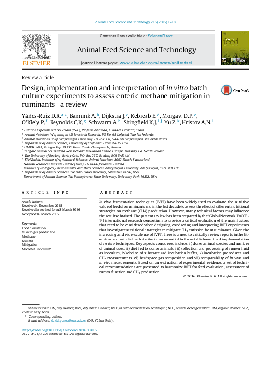 (PDF) Animal Feed Science and Technology Design, implementation and ...