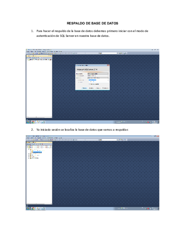 (DOC) RESPALDO DE BASE DE DATOS