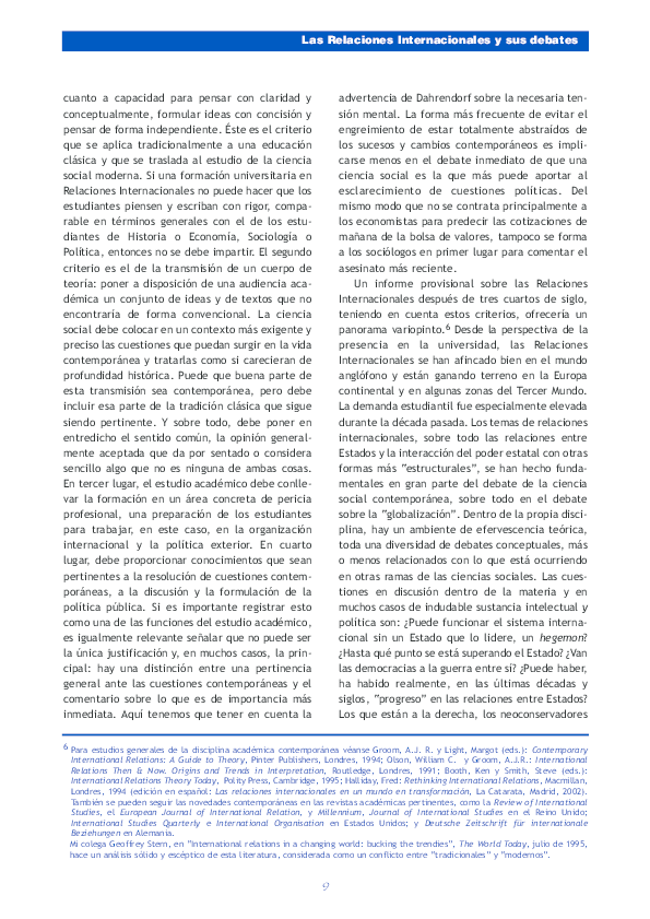 (PDF) HALLIDAY, Fred, Las relaciones internacionales