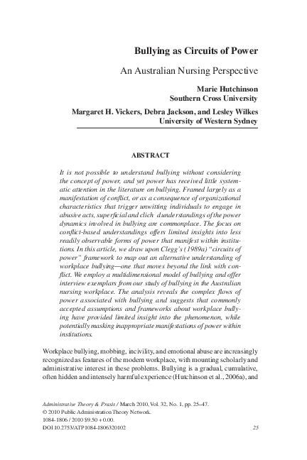 (PDF) Bullying as Circuits of Power