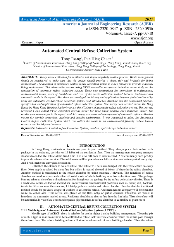 (PDF) Automated Central Refuse Collection System
