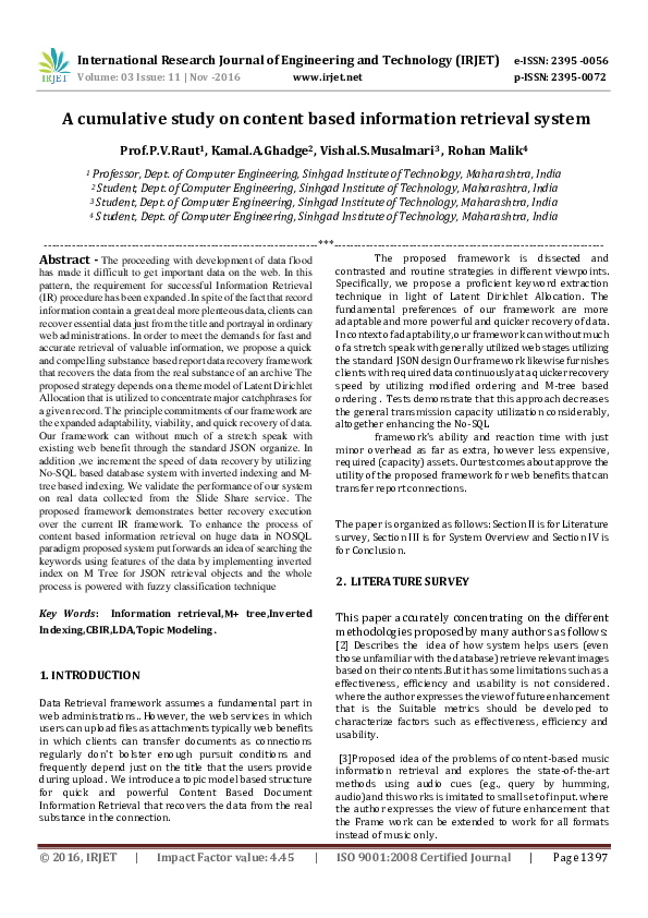 (PDF) A cumulative study on content based information retrieval system