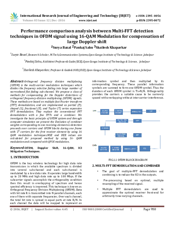 Pdf Performance Comparison Analysis Between Multi Fft Detection