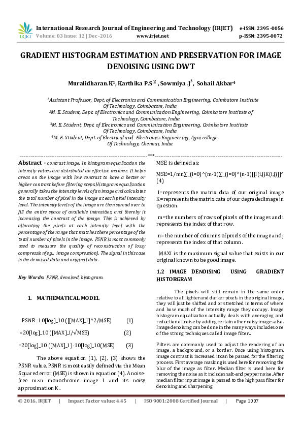 Pdf Gradient Histogram Estimation And Preservation For Image