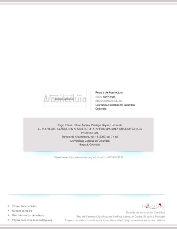 (PDF) Proyecto Clásico de Arquitectura