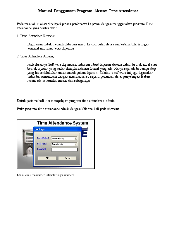(DOC) Manual penggunaan software absensi time attendance | masalsyaf ...
