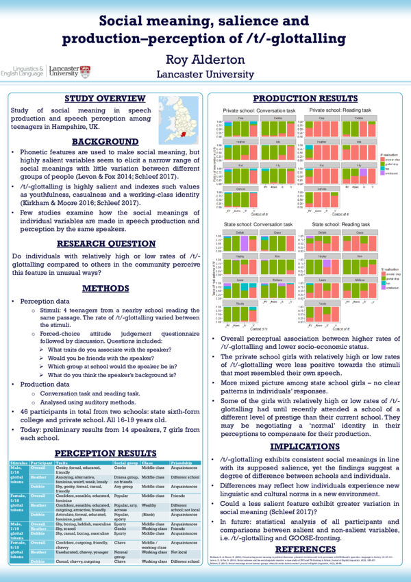 (PDF) Salience, social meaning and production-perception of /t ...