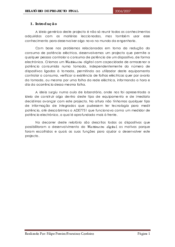 (PDF) RELATÓRIO DE PROJECTO FINAL